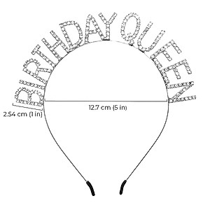 Birthday Sash for Women & Birthday Crown - 2Pc SET - Birthday Sash and Birthday Tiara. Ideal Birthday Decorations for Women, Birthday Headband, Birthday Queen Sash (Silver)