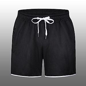 FLYFIREFLY Men's 4" Workout Running Shorts Quick Dry Lightweight Gym Yoga Shorts Black