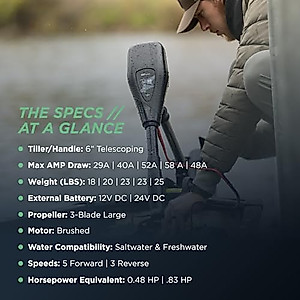 Newport NV-Series 55lb Thrust Saltwater Transom Mounted Trolling Electric Trolling Motor w/ LED Battery Indicator & 30" Shaft (23M1000203)