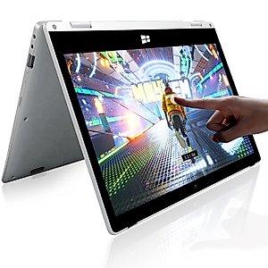 SZTPSLS 2 in 1 Windows Laptop, 11.6 inch Laptop Computer, 4GB RAM, 128GB SSD Storage, 360 Degree Convertible Tablet Intel N4020 Processor, Webcam, WiFi, Type-C, Silver
