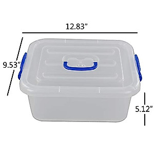 Morcte 8 Liter Clear Latching Box, Plastic Storage Bin with Handle, 2-Pack
