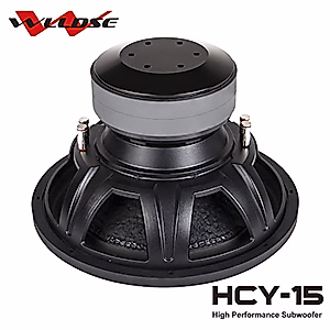 WLLDSE 15 inch 3600 Watt Peak Momentary Power Dual 2 Ohm Car Subwoofer, Black