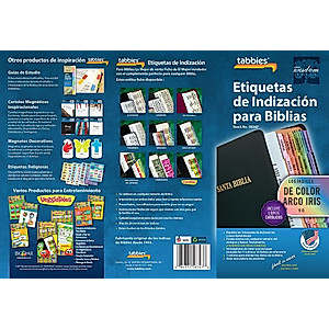 tabbies Rainbow Spanish Catholic Bible Indexing Tabs, Old & New Testaments Plus Catholic Books, 90 Multi-Colored Tabs Inc. 71 Books & 19 Ref. (58347)