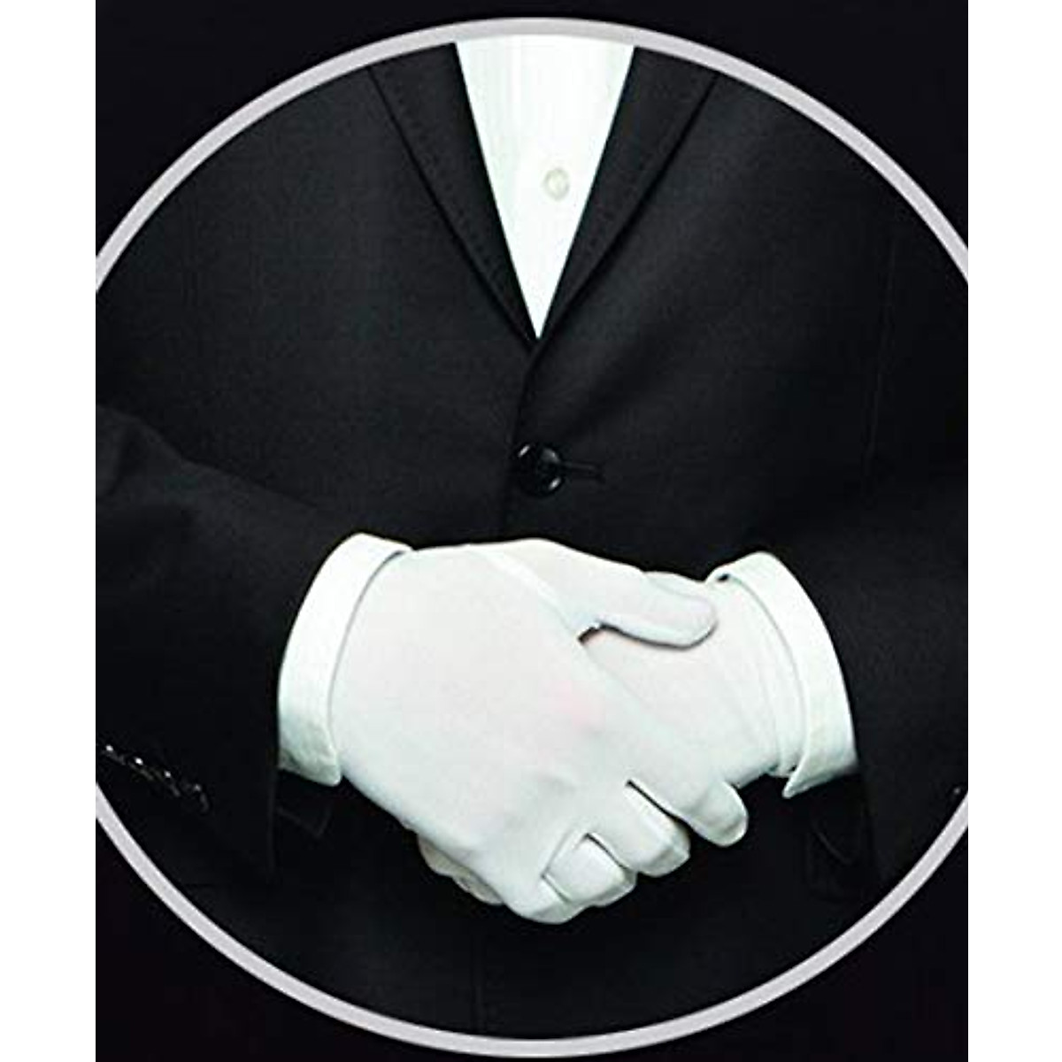 G & F Products 100% White Cotton Marching Band Parade Glove Formal Dress Gloves Service Gloves Inspection Gloves, Sold by Pair, Size Large 1 Pair