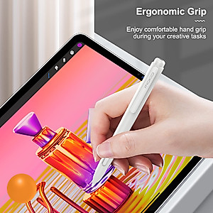 MoKo Holder Sleeve Compatible with Apple Pencil 2nd Generation, Retractable PC Pen Sleeve with Sturdy Clip for iPad Air 5th/4th Gen, iPad Pro 11/Pro 12.9 2021/2020, iPad Mini 6 2021, White