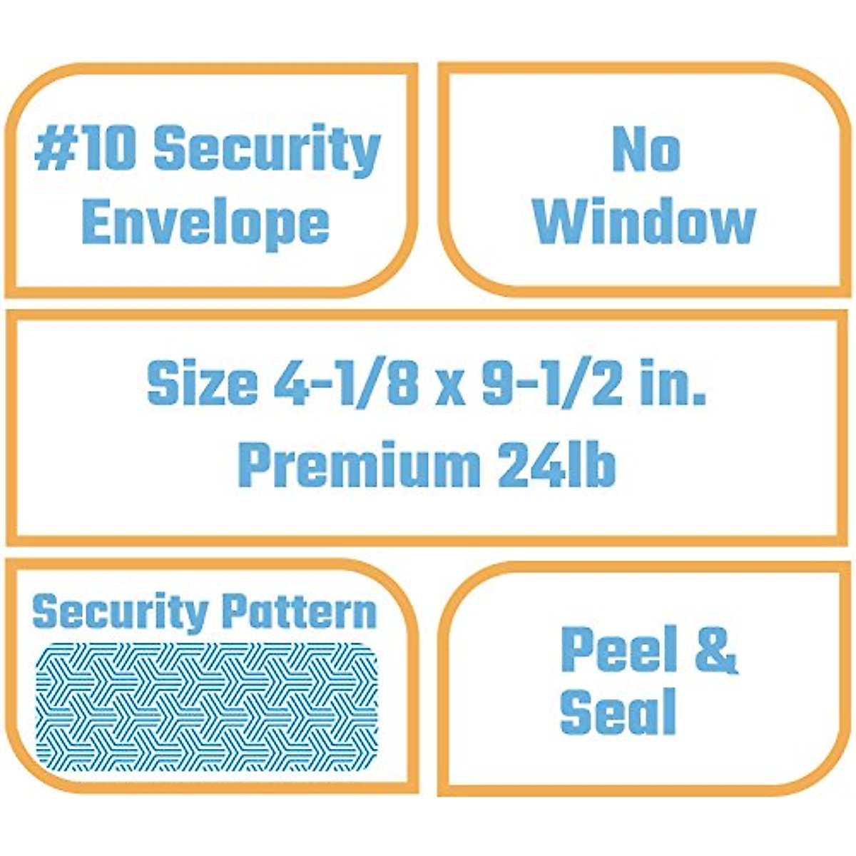 Office Deed 500#10 Envelopes SELF SEAL Business Envelope Windowless Design, Security Tint Pattern for Secure Mailing, Invoices, Statements & Legal Document Mailing Envelopes, 4-1/8 x 9-1/2"- White