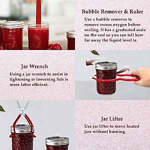 REPALY 8 Pieces Canning Supplies Starter Kit, Canning Tools Set with Rack, Funnel, Spoon, Tongs, Jar Lifter, Lid Lifter, Jar Wrench, Bubble Remover