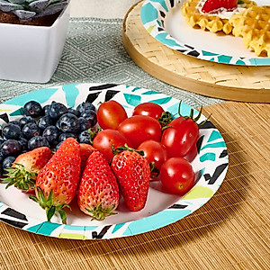 FOCUSLINE 360 Pack Paper Plates 8.375 Inch, Disposable Paper Plates Bulk 360 Count, Soak-Proof & Cut-Proof Bulk Paper Plates for Parties, Picnic and Family Gatherings.