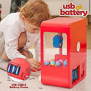 JOYIN Claw Machine Arcade Toy with LED Light & Adjustable Sound, Rechargable Dispenser Toys Mini Vending Machine for Kids - Perfect Christmas & Birthday Big Gifts for Kids, Ages 3+