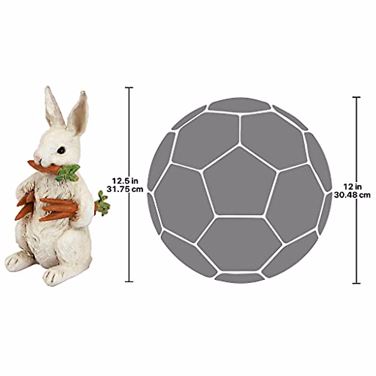 Design Toscano EU1054 Carotene The Rabbit with Carrots Easter Decor Garden Statue, 12 Inch, Full Color