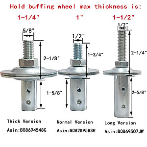 BLSGBUIDING Shaft Arbor Extension 1/2" and 5/8"/ Motor Arbor Threaded Shaft Adapter for Buffing Grinding Wheels/Fit for Bench Grinder - Right 1 Pack