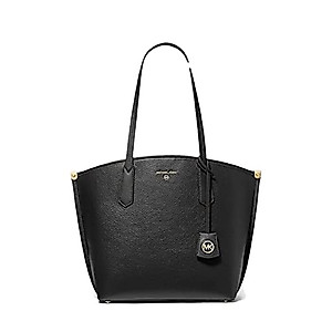 Michael Kors Jane Large Pebbled Leather Tote Bag (Black)