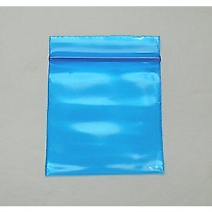 Mini Poly Bags (1.5"x1.5") Small Plastic Baggies, Thick 2mil, Colorful Rave Party Pouches (1515) Tiny Ziplock Dime Bag (100, Blue)