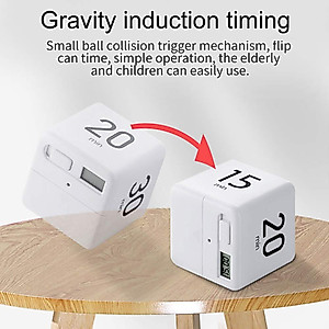 Cube Timer 5, 15, 30 and 60 Minutes for Time Management (White) Kitchen Timer, Kids Timer, Workout Timer with Adjusted Volume,Not Included Batteries