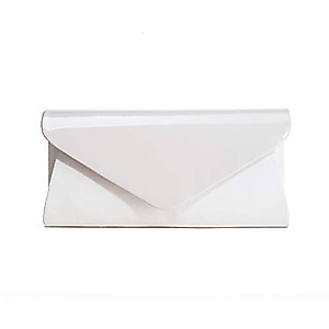 WALLYN'S Patent Leather Clutch Classic Purse Evening Bag Handbag With Flannelette (Grey)