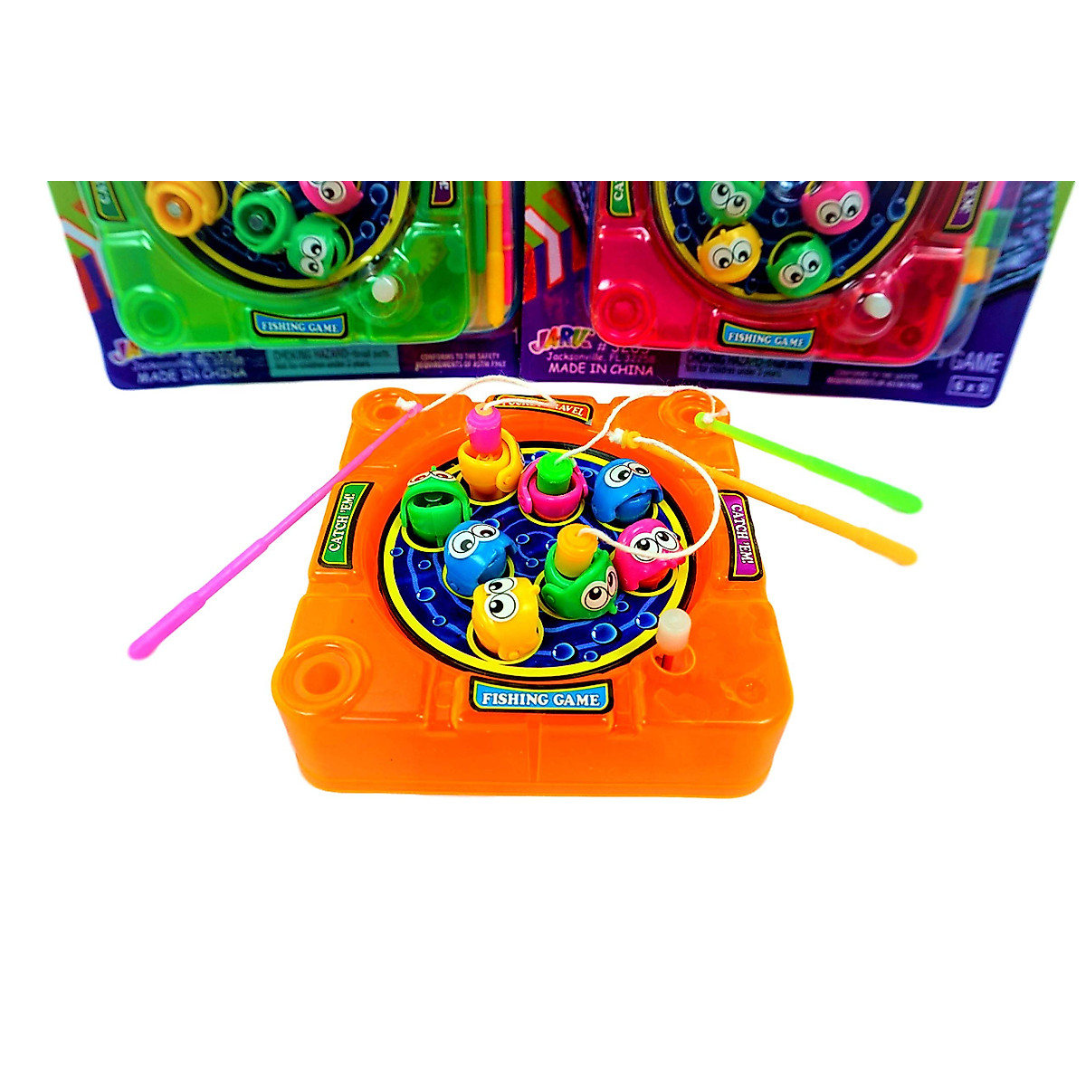 JA-RU Pocket Travel Toys Tic Tac Toe Game, Magnetic Fishing Game, & Magnetic Face Toy (3 Toys Bundle Set) Hand Held Mini Games for Travel. Teacher Treasure Box Prizes. 3257-3205-3256