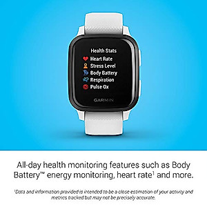 Garmin Venu Sq Music, GPS Smartwatch with Bright Touchscreen Display, Features Music and Up To 6 Days of Battery Life, White and Slate (Renewed)