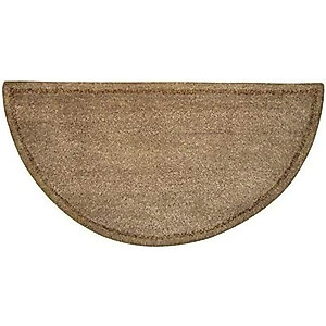 Uniflame Beige with Black Hand Tufted 100% Wool Rug - Protects Floor from Heat, Embers, and Sparks