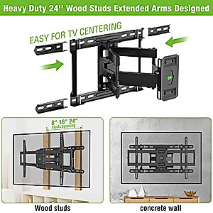 USX MOUNT UL Listed TV Wall Mount for 42"-80" TVS, Fits 16" 18" or 24" Studs, Full Motion Bracket Tilt Swivel Extension with Dual Articulating Arms, Max VESA 600x400mm, Load 110lbs