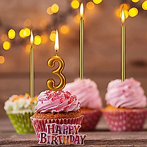 BeautyChen Birthday Candles 22 Pieces Birthday Numeral Candles Cake Numeral Candles Number 0 1 2 3 4 5 6 7 8 9 (0-9) Glitter Cake Topper Decoration for Birthday Wedding Party Anniversary