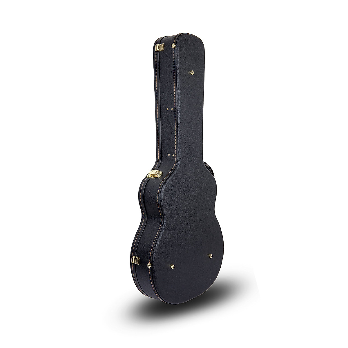 Crossrock Wooden Guitar Case Fits 335 Style 6-String Semi-Hollow Electric Guitars- Stainless Steel Latches, Sponge Lining, Metal Feet, Storage Space-Black (CRW620SABK)