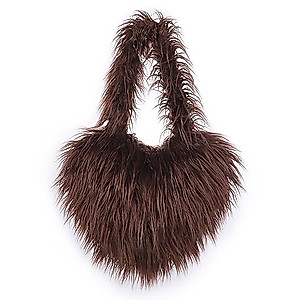 Women's Faux Fur Shoulder Bag Fleece Retro Shoulder Bag Fluffy Crossbody Bag Bag Love Shape Solid Color Purse