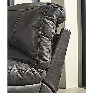 Signature Design by Ashley Dunwell Adjustable Power Reclining Loveseat with USB Charging, Gray