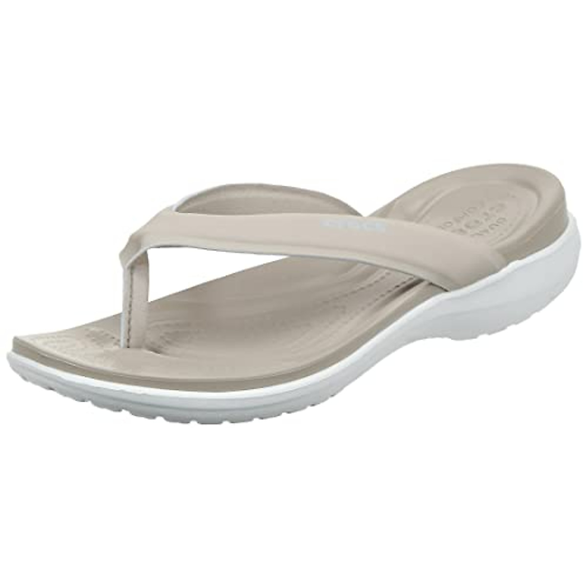 Crocs Capri V Sporty Flip Flops | Sandals for Women, Cobblestone, 11