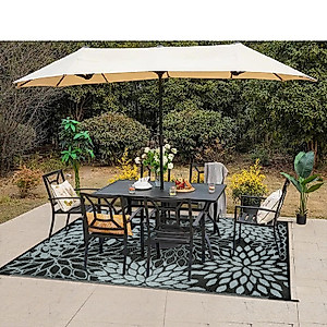 Anidaroel Outdoor Rugs 6x9ft for Patios Clearance Waterproof, Reversible Tropical Plastic Straw Camping Mat Outside Rug, Large Outdoor Area Rug for RV, Porch, Deck, Balcony, Picnic