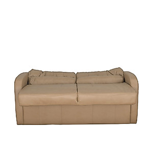 RecPro Charles 65" Jack Knife RV Sleeper Sofa with Arms | RV Furniture | Zero Wall Hugger (Toffee)