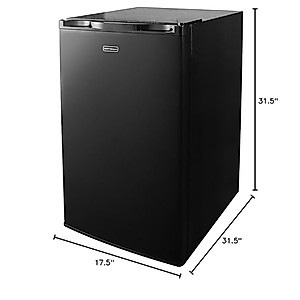 Emerson 3.2 Cu. Ft. Compact Single Door Refrigerator: Ample Storage, Customized Temperature Control, Separate Chiller Compartment and Reversible Door Design, CR0032B, Black