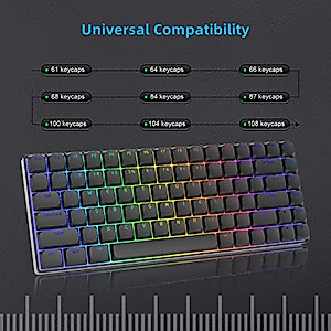 XVX Low Profile Keycaps -Black Keycaps, Shine Through Keycaps, 118 Keys Double Shot PBT Keycaps, Horizon Custom Keyboard Keycaps for 60% 65% 75% 80% 100% Cherry Gateron MX Switches Mechanical Keyboard