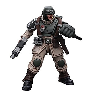HiPlay JoyToy Warhammer 40K Collectible Figure: Astra Militarum Cadian Command Squad Veteran Sergeant with Power Fist 1:18 Scale Action Figures JT7936 (Veteran Sergeant with Power Fist)