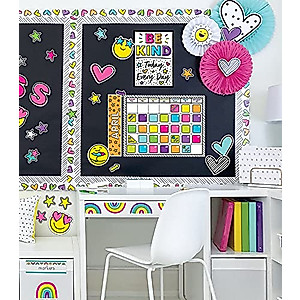 129 Pcs. Carson Dellosa Kind Vibes Calendar Bulletin Board Set, Colorful Bulletin Board Calendar Classroom Décor with Motivational Mini Posters, Numbers, Holidays and Birthdays
