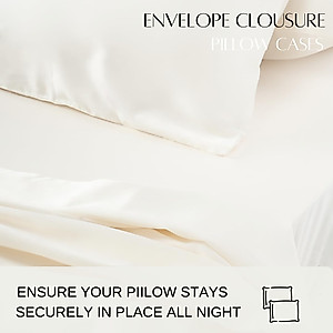 Treasure Kart- 1000 Thread Count Luxury Queen Size Sheets, 4 Piece Set (1 Flat Sheet, 1 Fitted Sheet & 2 Pillow Covers), 100% Egyptian Cotton, 18" Deep Pocket (Queen (U.S. Standard), Ivory)