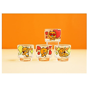 Kakao Ryan Soju Glasses Magic Alternating Temperature Soju Shot Glass set of 4
