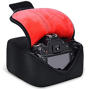CADeN DSLR SLR Camera Sleeve Case with Neoprene Protection, Compatible for Nikon, Canon, Pentax, Sony and ect.(Medium Black)