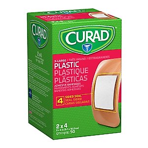 CURAD Plastic Adhesive Bandages 2" x 4", Not Made from Natural Rubber Latex, Pack of 600