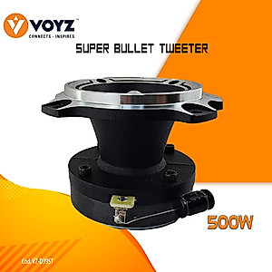 VOYZ 500W Super Tweeter 3.5” Super Horn 2.2KHz - 19KHz | 1” Diaphragm | 4Ω | Heavy Duty Bullet Design | Chrome Finish, Crossover Capacitor | 1 Pair | VZ-D39ST