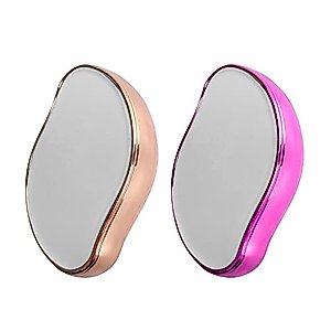 Crystal Hair Eraser for Women and Men, 2022 New Magic Hair Eraser Crystal Hair Remover,Portable Mild Epilator, Painless Skin Exfoliator Tool for Any Part of The Body (Gold+Rose red)