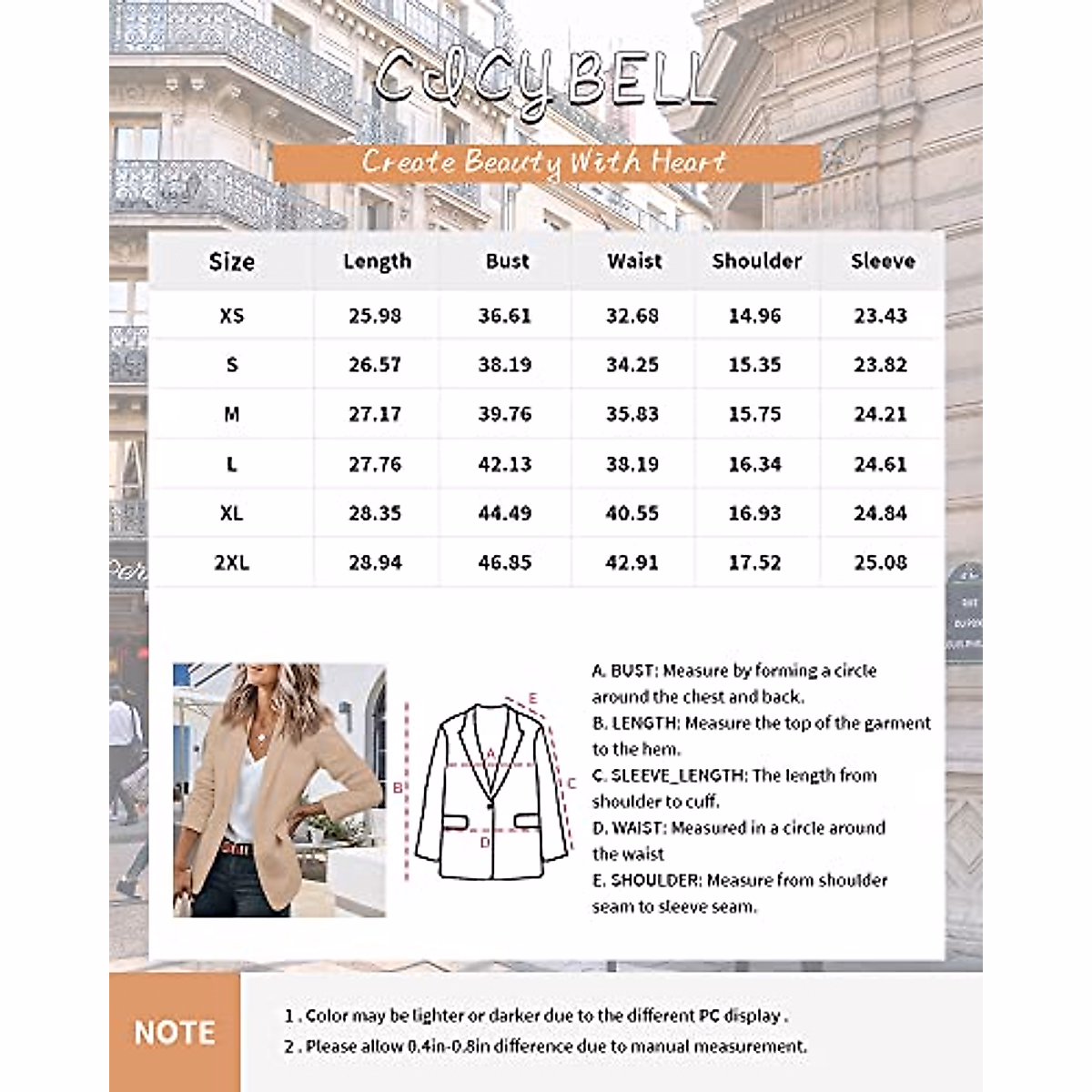 Cicy Bell Womens Casual Blazers Open Front Long Sleeve Work Office Jackets Blazer(Navy,Small)