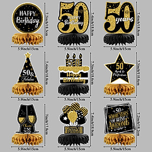 9 Pieces 50th Birthday Decorations 50th Birthday Centerpieces for Tables 50th Birthday Party Decorations for Men and Women (50th)