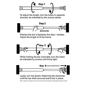Sliding Glass Door Security Bar White Color - Feel Safe at Home with This Adjustable Home Security Bar 7/8" Dia. X 23" to 40" (1-Pack)