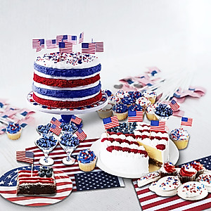 Party Spot! 315 pcs Labor Day Decorations, 4th of July Party decorations, Tableware for 25 Guests, Patriotic Party Decorations, Independence Day Decoration Supplies, “USA” Balloons, Tablecloth, Flag