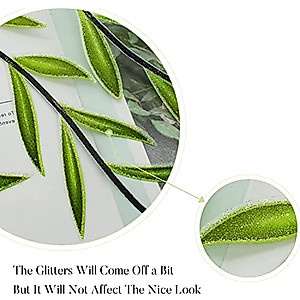 BROSHAN Green Sheer Window Curtain-Pocket Design Sheer Curtains Pretty Vine Curtain Single Panel Leaf Printed Curtain Sheers Voile Sheer Window Curtain Panels for Kids Bedroom Living Room Nursery