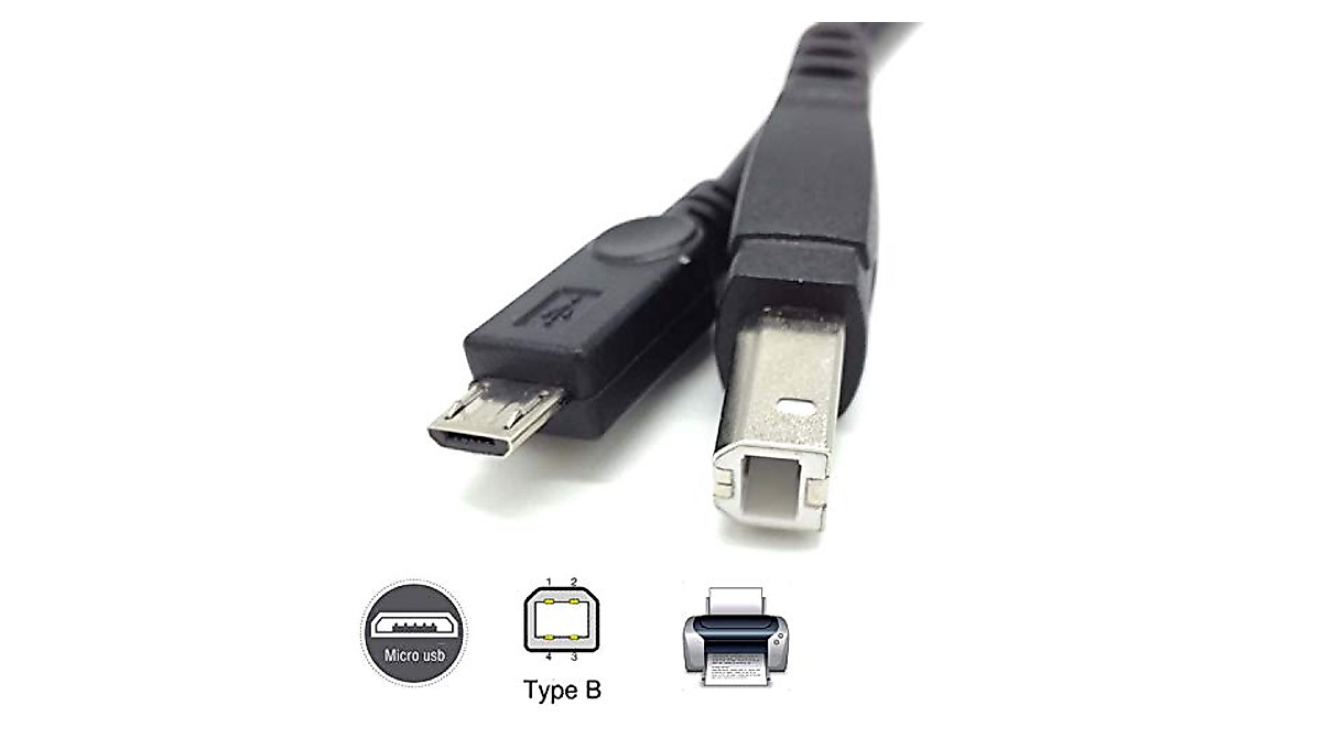 Micro USB to USB B Cable: Connect Phone, PC, Printer, Midi