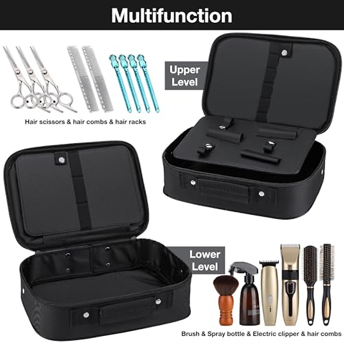 Noverlife Hair Clipper Case, Small Baber Bag for Scissors Clippers Trimmers & Haircut Kits, Barber Tools Storage Bag for Hairstylist Supplies & Grooming Kits, Hairdresser Organizer Bag Travel Case