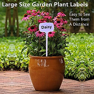 Extra Large Plant Labels, 14.1'' Tall Garden Markers for Plants Outdoor Waterproof T-Type Tags, Plastic Garden Labels for Herbs, Flowers, Vegetable, Seedlings with a Marker Pen (12PCS)