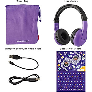 Kids Tablet Bundle: Includes Amazon Fire 7 Kids Tablet (2022) | 16 GB | Purple & Made for Amazon, Kids Bluetooth Headset Ages (3-7) | Purple