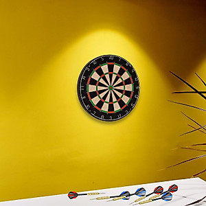 Tian ma Sisal Bristle Dartboard 17.7x1.5 Staple-Free Bullseye 12 Steel Tip Darts 18g Dartboards Mounting Kits Included